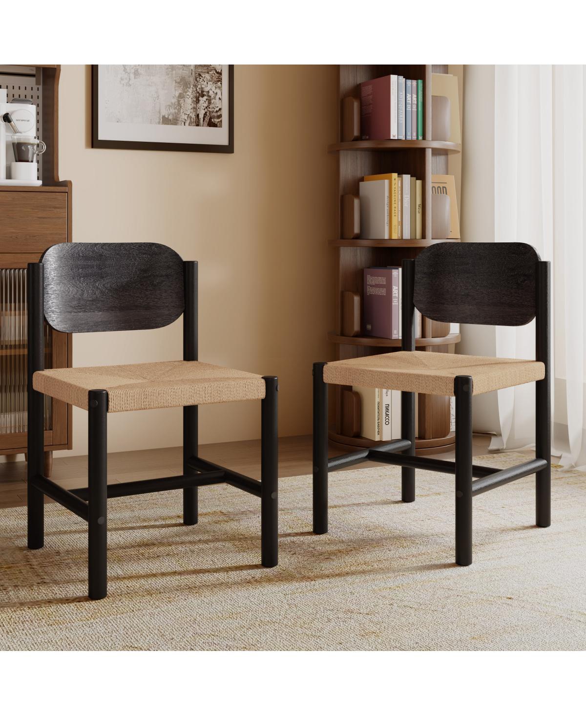 Click here for Streamdale Wooden Dining Chairs with Beige Paper R... prices