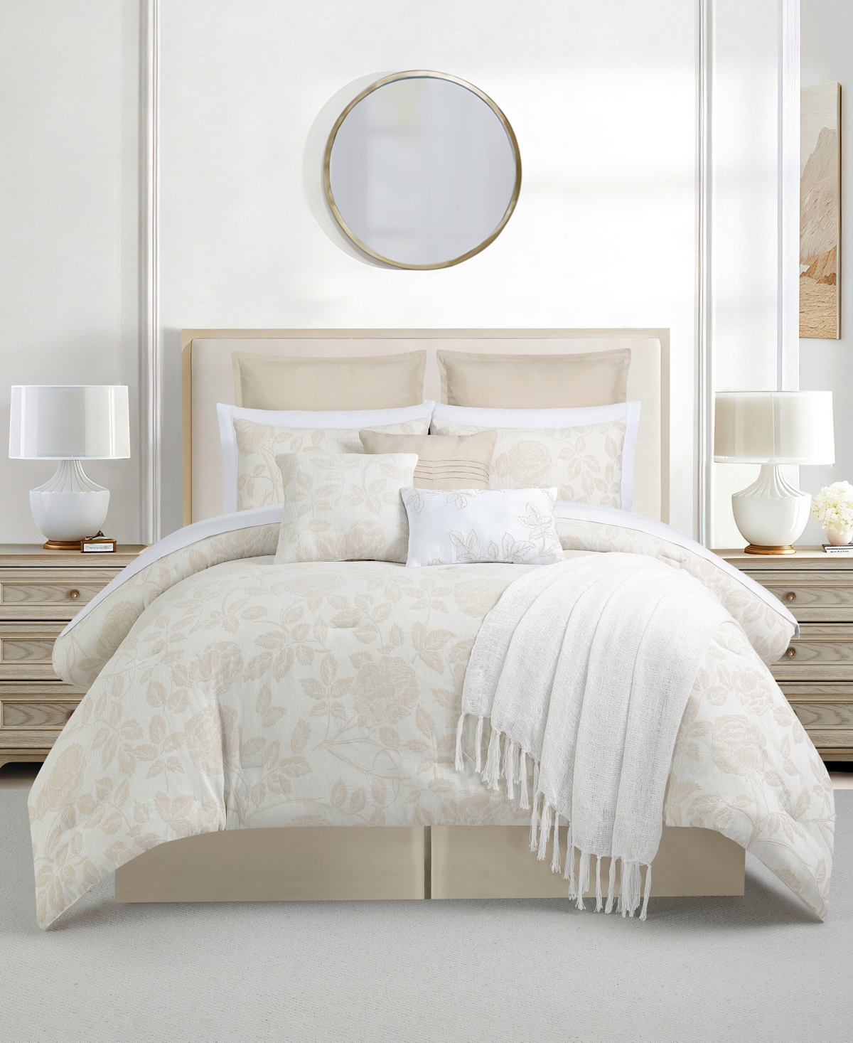 Click here for Macys Jenna Floral 14-Pc. Comforter Set  King - Cr... prices