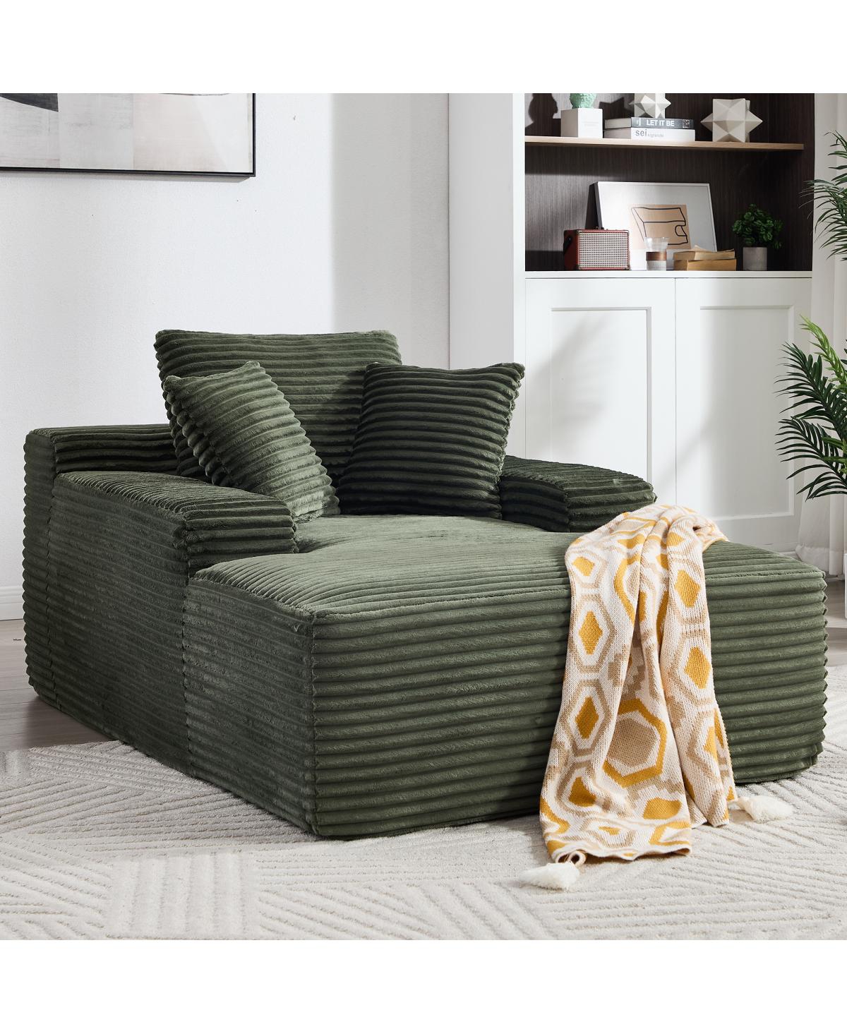 Click here for Streamdale Green Corduroy Chaise Lounge Sleeper So... prices