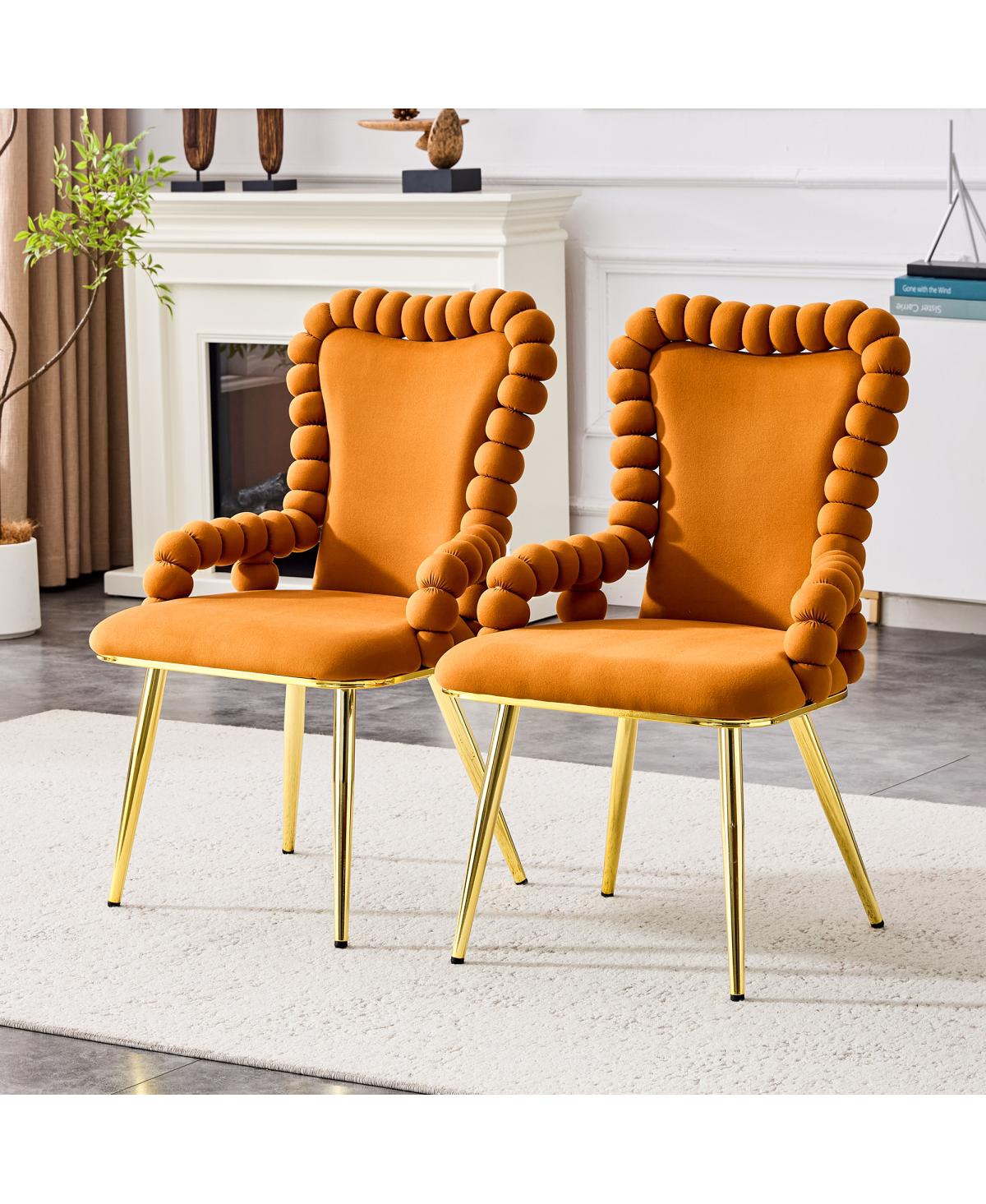 Click here for Streamdale Furniture Set of 2 Orange Puffy Bubble... prices