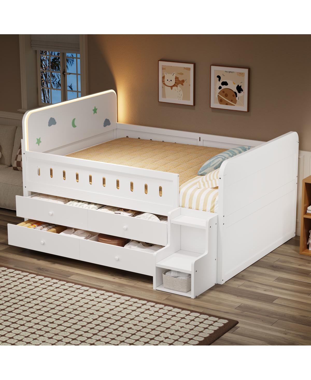 Click here for Streamdale Furniture Wooden Full Size Bed with Led... prices