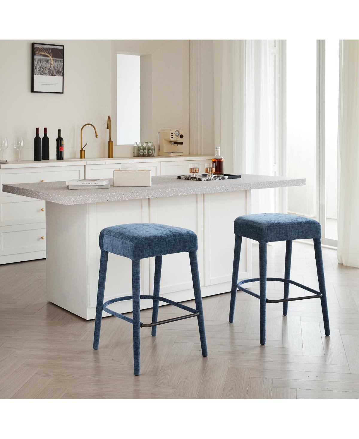 Click here for Streamdale Furniture Backless Blue Upholstered Fab... prices