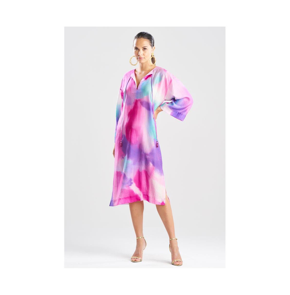 Click here for Natori Womens Watercolor - Sheer Texture Tunic Caf... prices