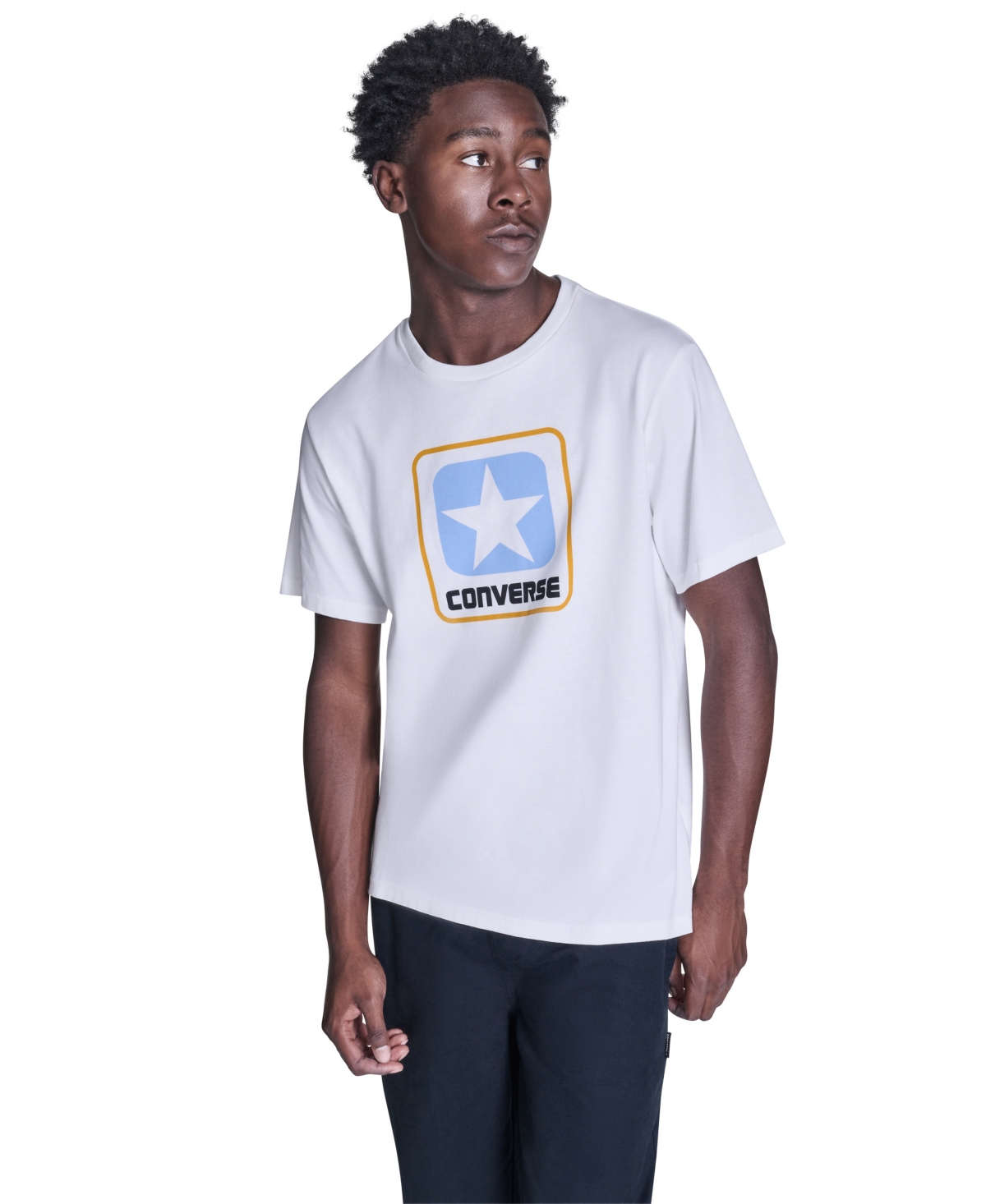 Click here for Converse Mens Box Logo Short-Sleeve T-Shirt - Whit... prices
