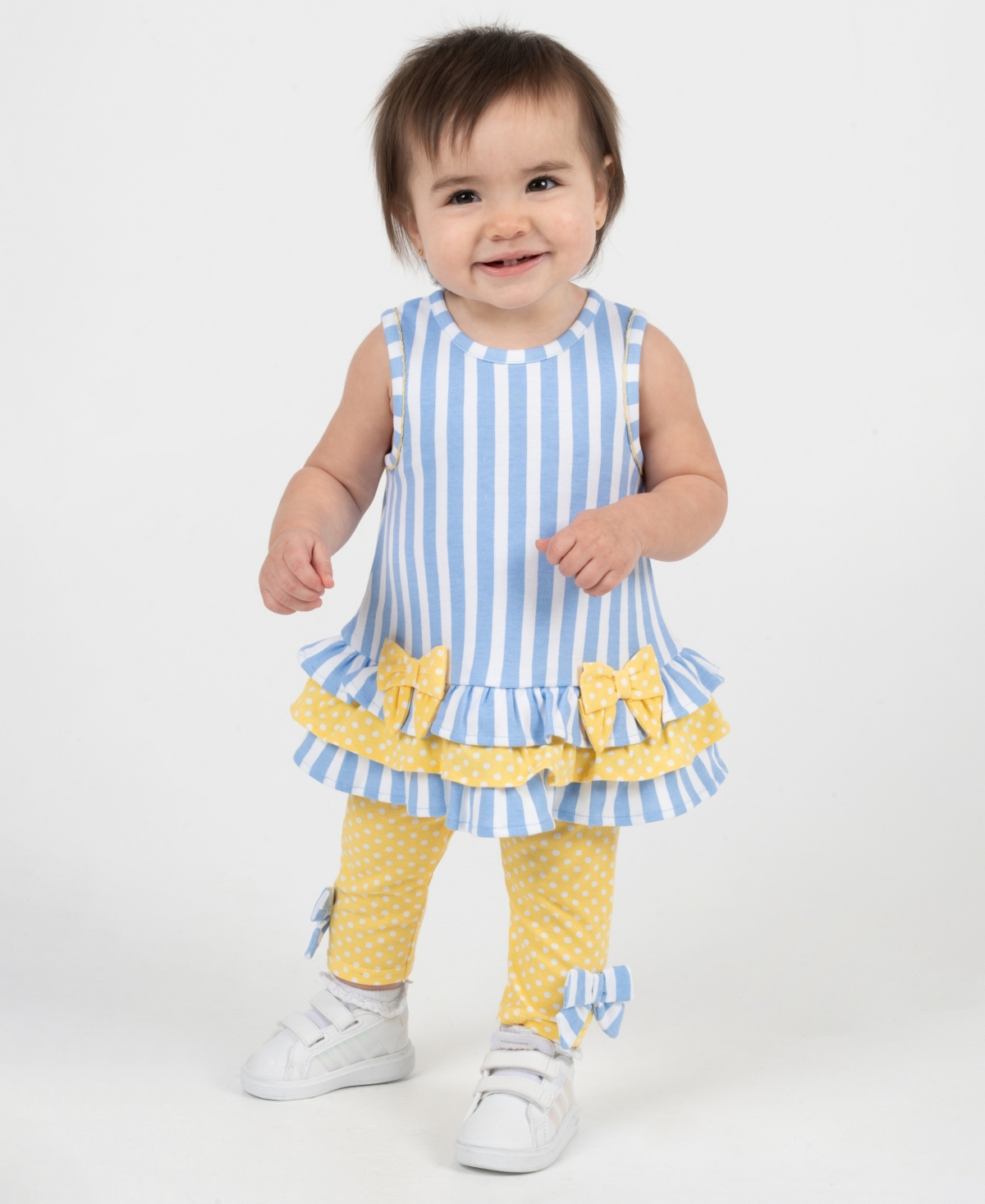 Click here for Rare Editions Baby Girls Striped Ruffle Top and Le... prices