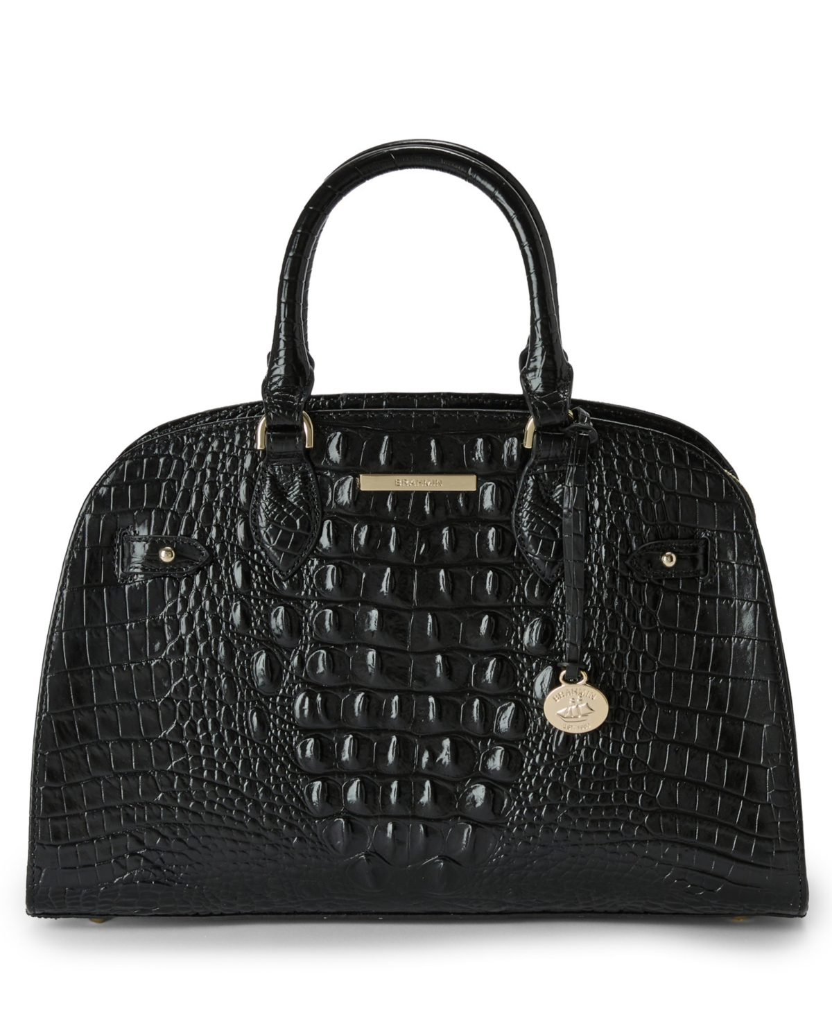 Click here for Brahmin Angelina Melbourne Medium Satchel Bag - Bl... prices