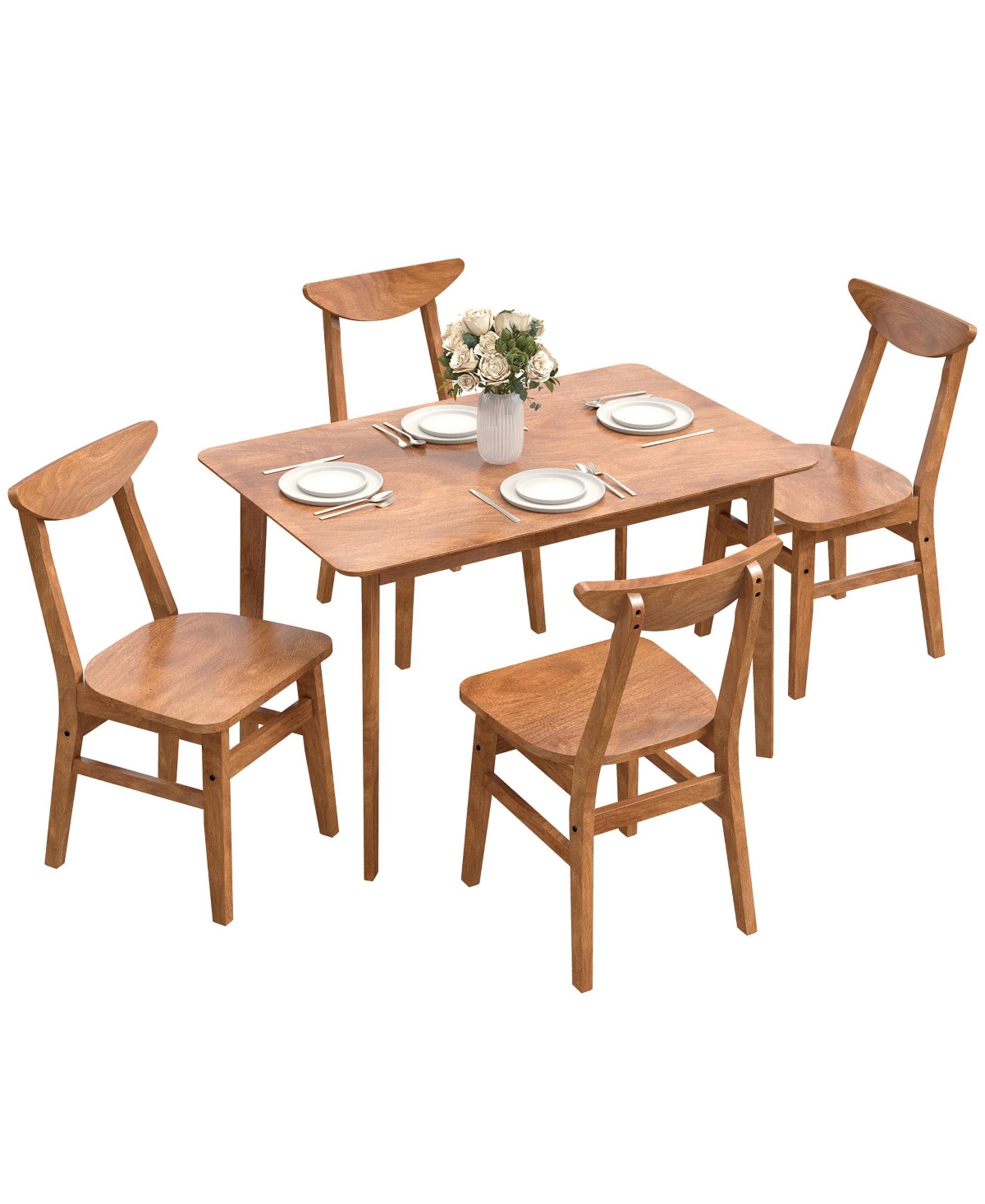 Click here for Homcom 5-Piece Solid Wood Dining Table Set Kitchen... prices