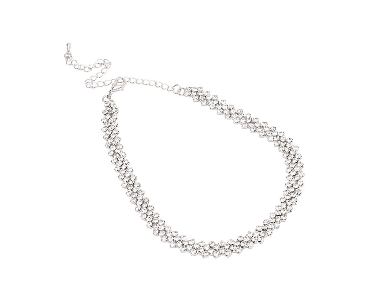 Click here for Sohi Womens Silver-Toned Choker Necklace - Silver prices