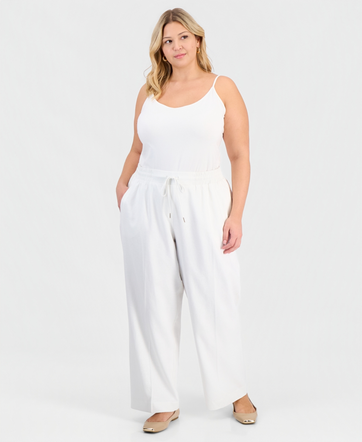 Click here for Jones New York Plus Size Straight Drawstring Pants... prices