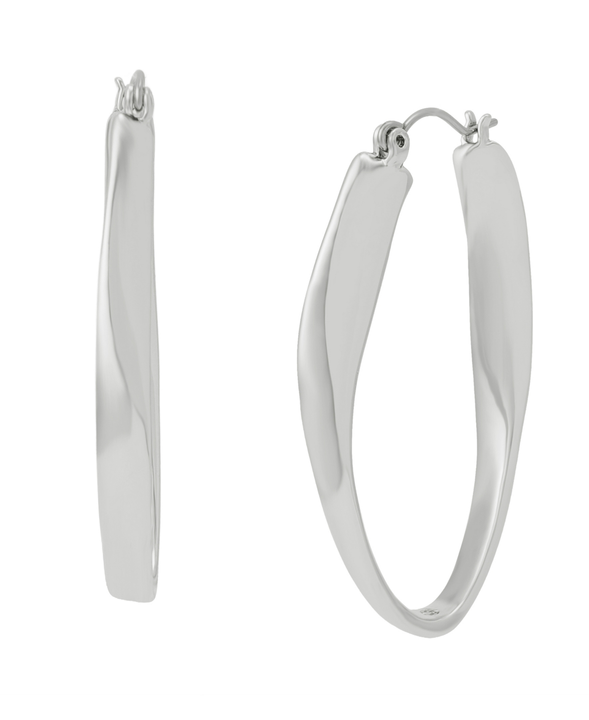 Click here for Steve Madden Sculpted Oval Hoop Earrings - Rhodium prices