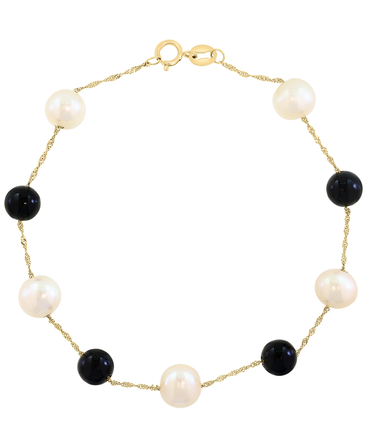 Click here for Effy Collection Freshwater Pearl & Onyx Bracelet i... prices