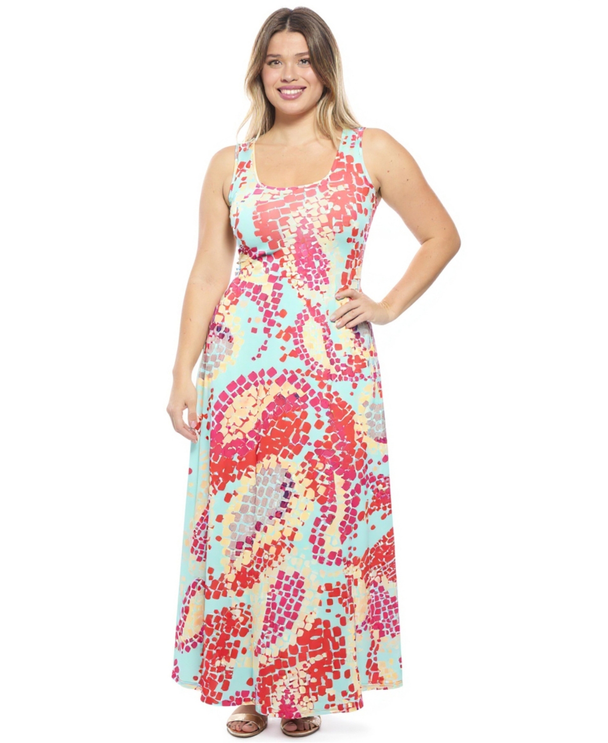 Click here for 24seven Comfort Apparel Plus Size Abstract Scoop N... prices