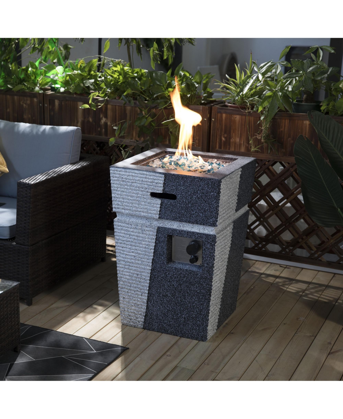 Click here for Flynama 20 Inch 40000 Btu Square Propane Gas Fire... prices