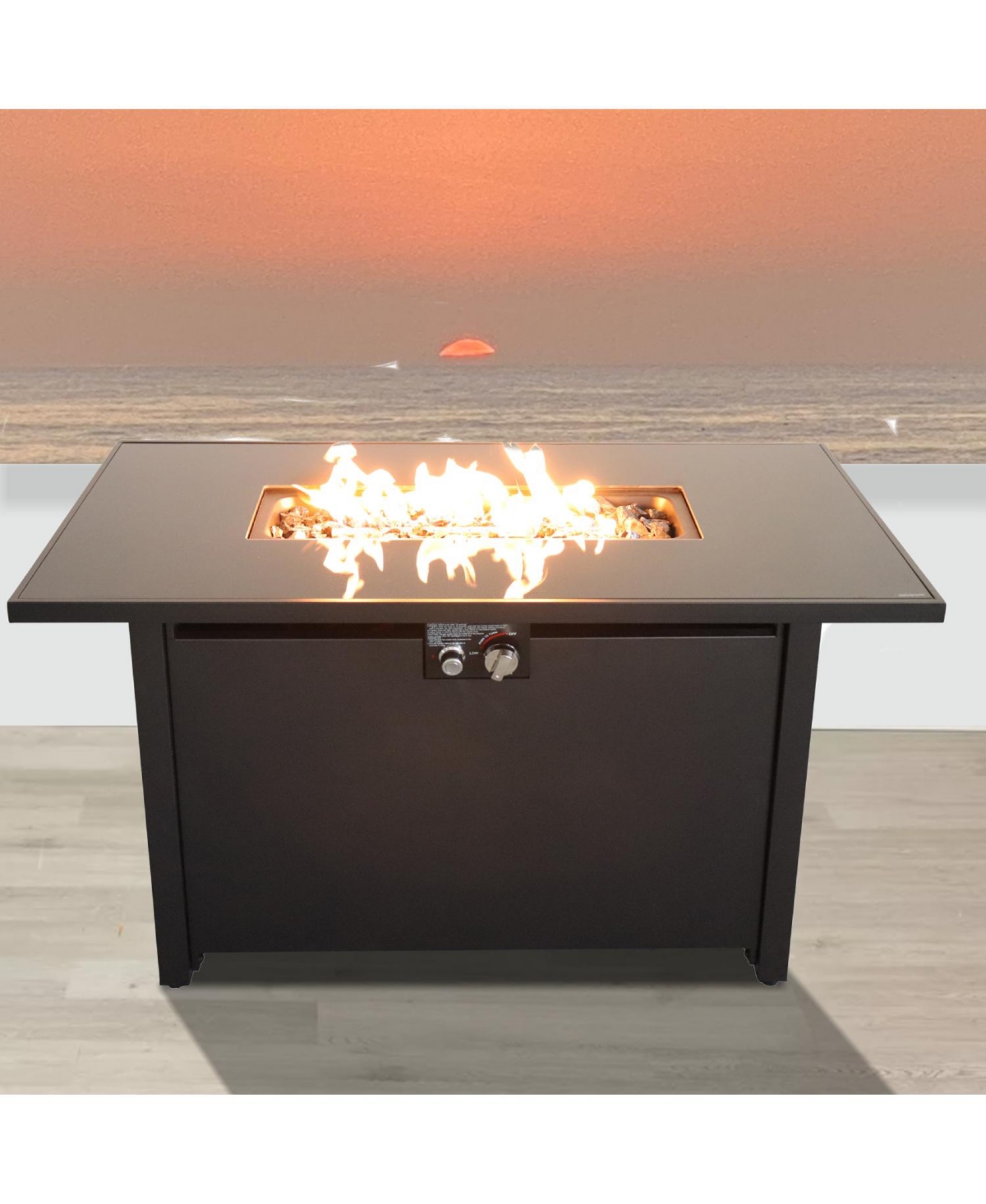 Click here for Flynama 42 Inch W 25 Inch H Steel Outdoor Fire Pit... prices