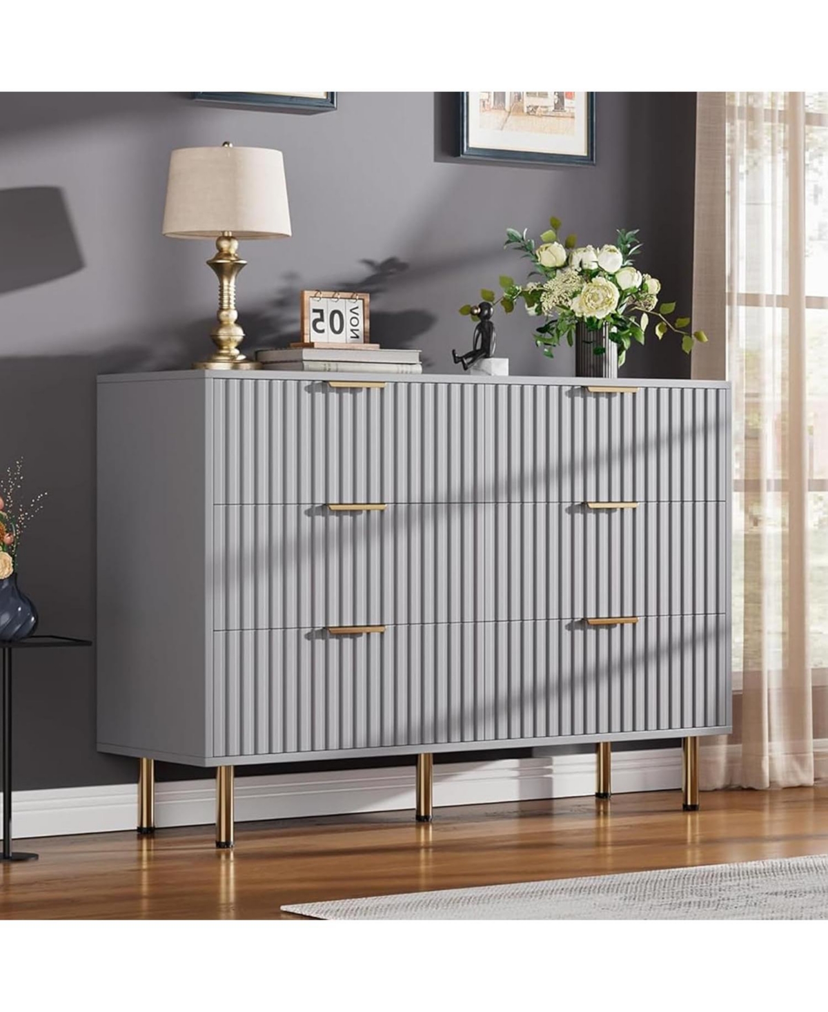 Click here for gaomon Green 8 Drawer Dresser for Bedroom  Fluted... prices