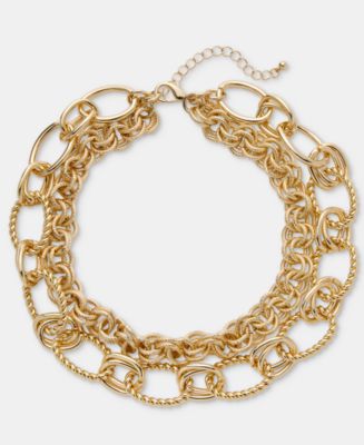 I.N.C. International Concepts Chunky Chain Layered Collar Necklace, 15 ...
