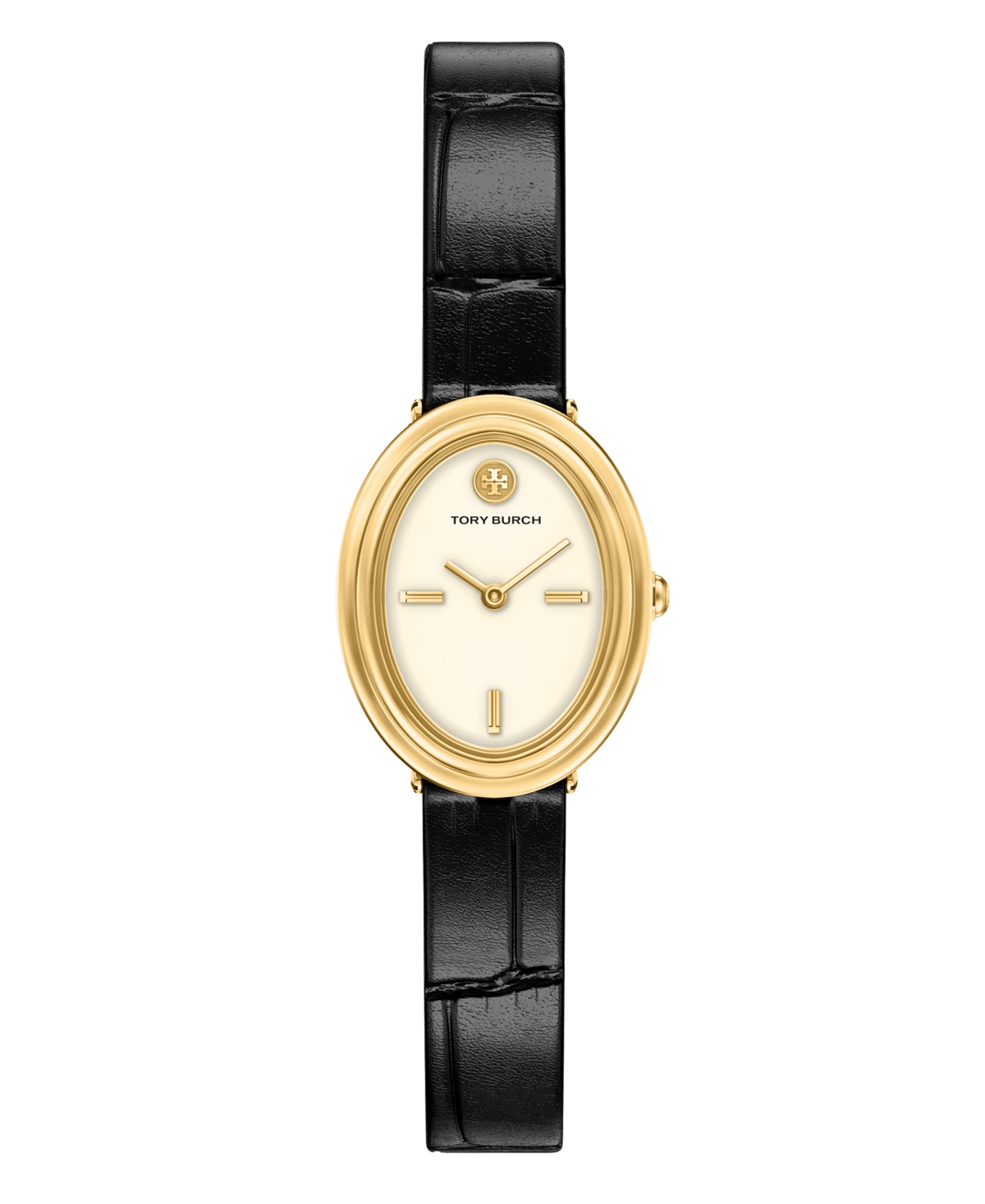 Click here for Tory Burch Womens The Oval Quartz Two-Hand Black L... prices