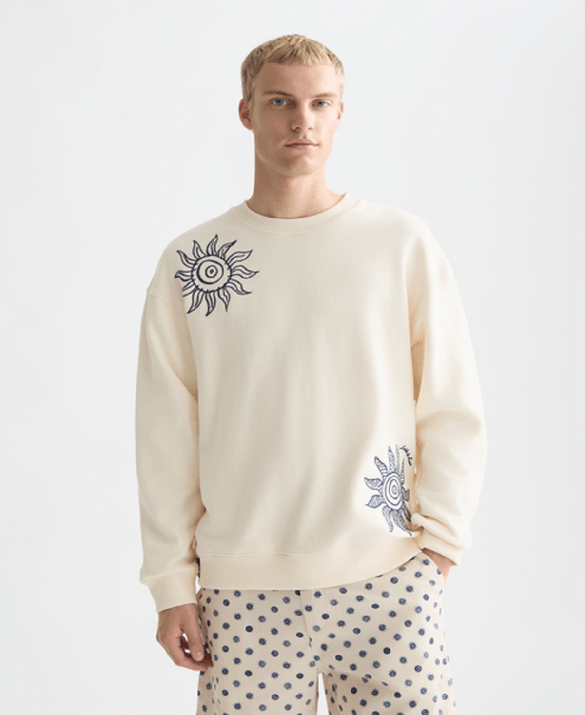 Click here for Scotch & Soda Mens Embroidered Regular-Fit Sweatsh... prices
