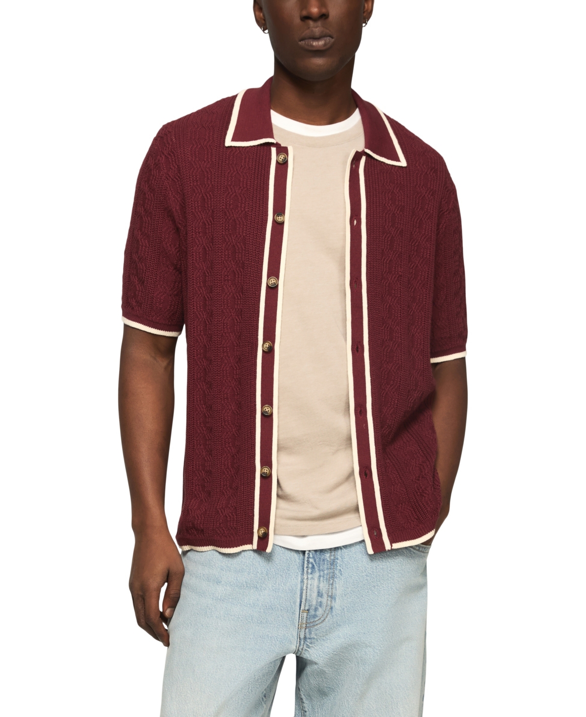 Click here for Lucky Brand Mens Spread Collar Shirt - Syrah prices