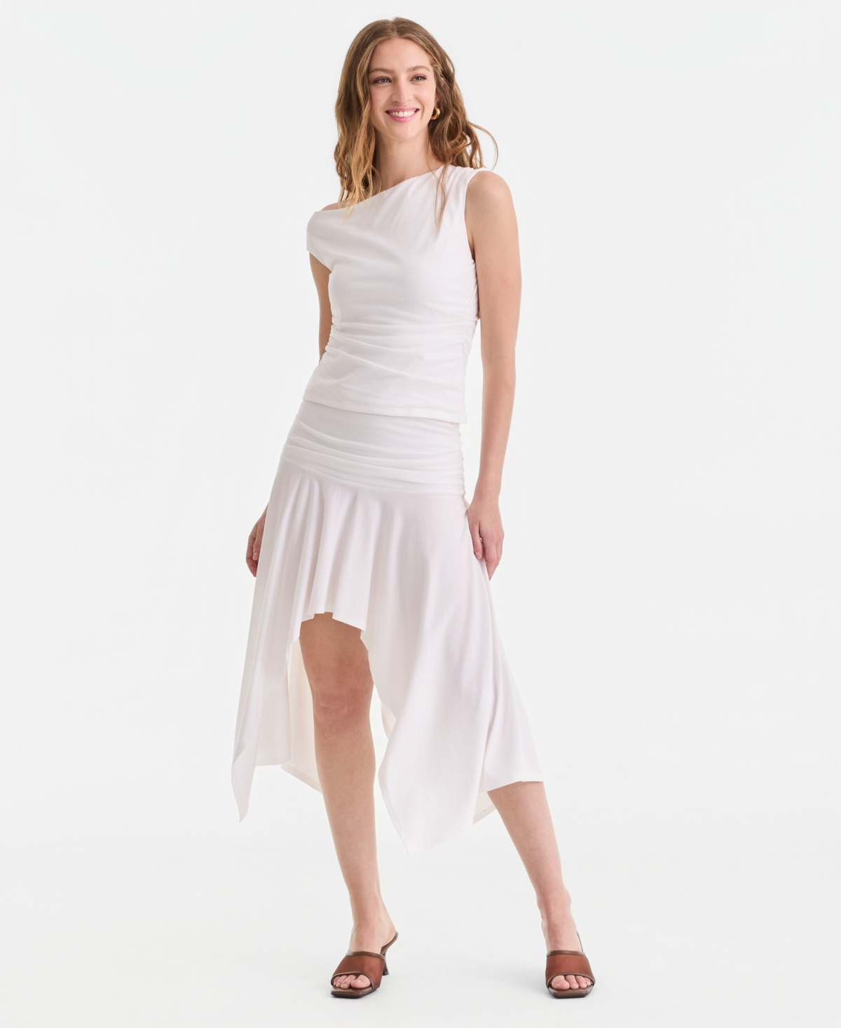 Click here for Bar Iii Womens Ruched Asymmetrical Skirt  Macys Ex... prices