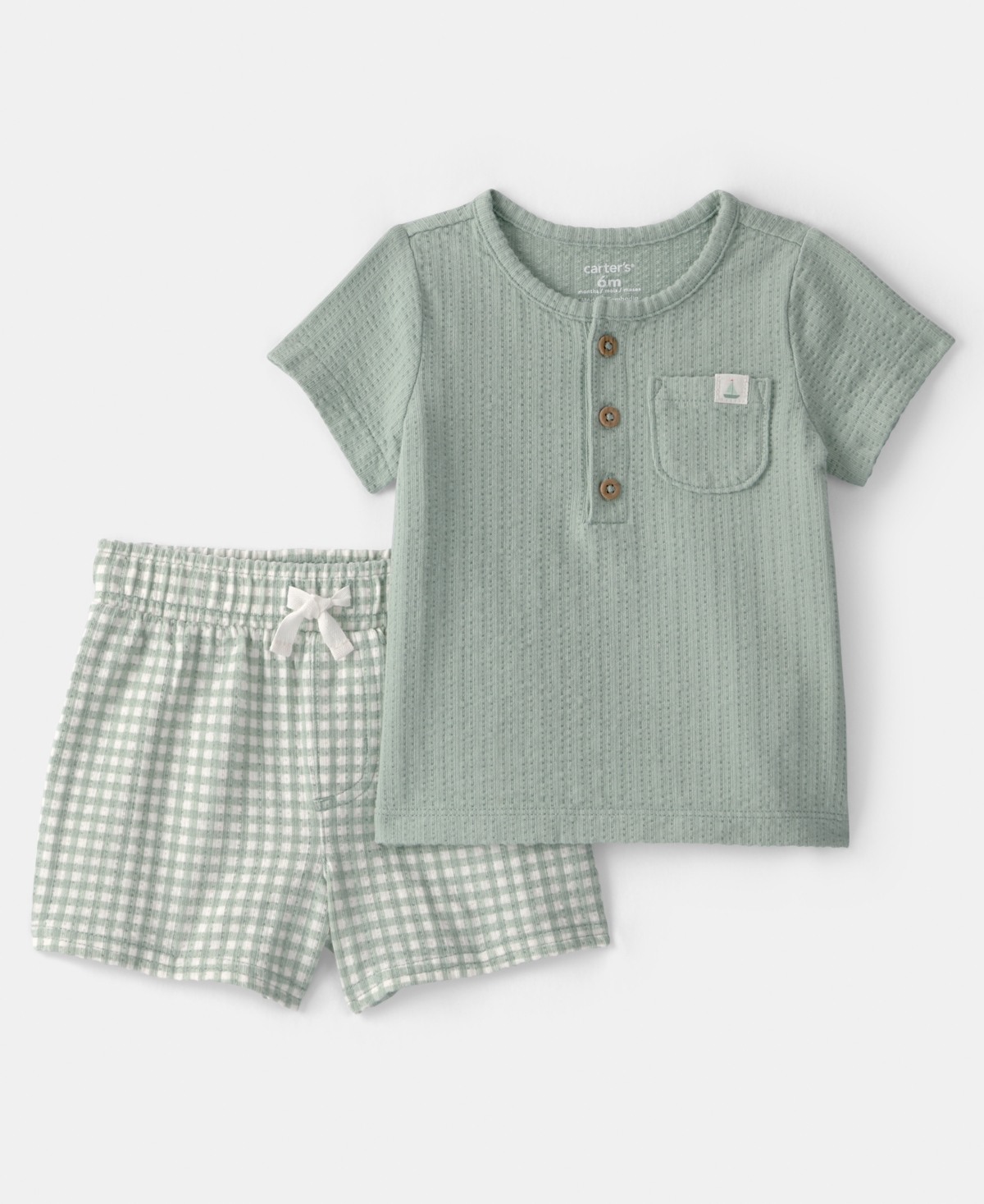 Click here for Carters Baby Boys Gingham Top and Shorts  2-Piece... prices