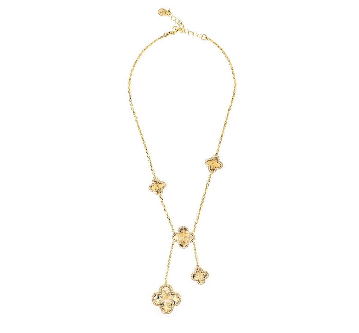 Click here for Rivka Friedman Cz Flower Station Y Necklace - Gold prices