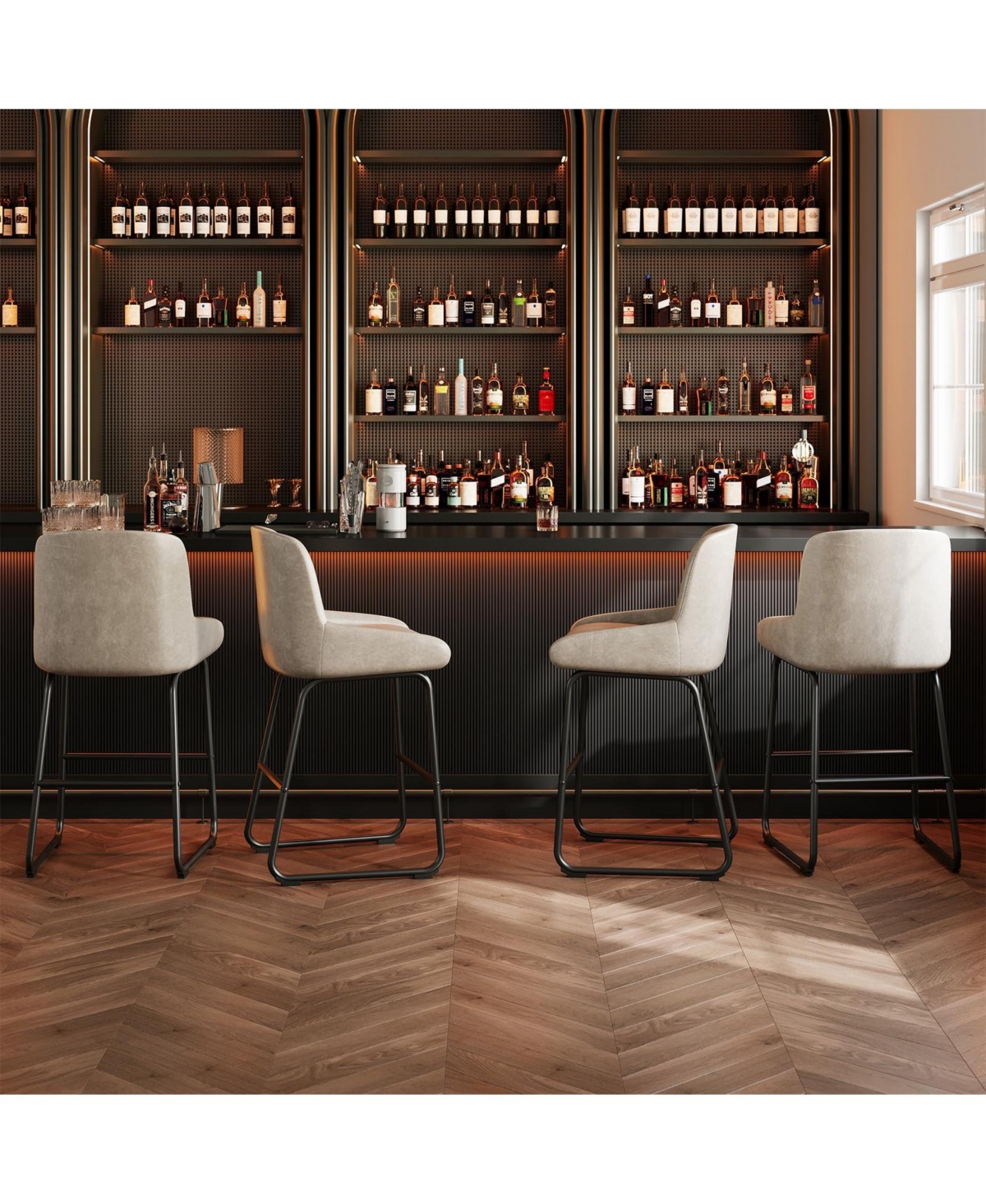 Click here for gaomon Home Counter Height Bar Stools Pu Leather B... prices