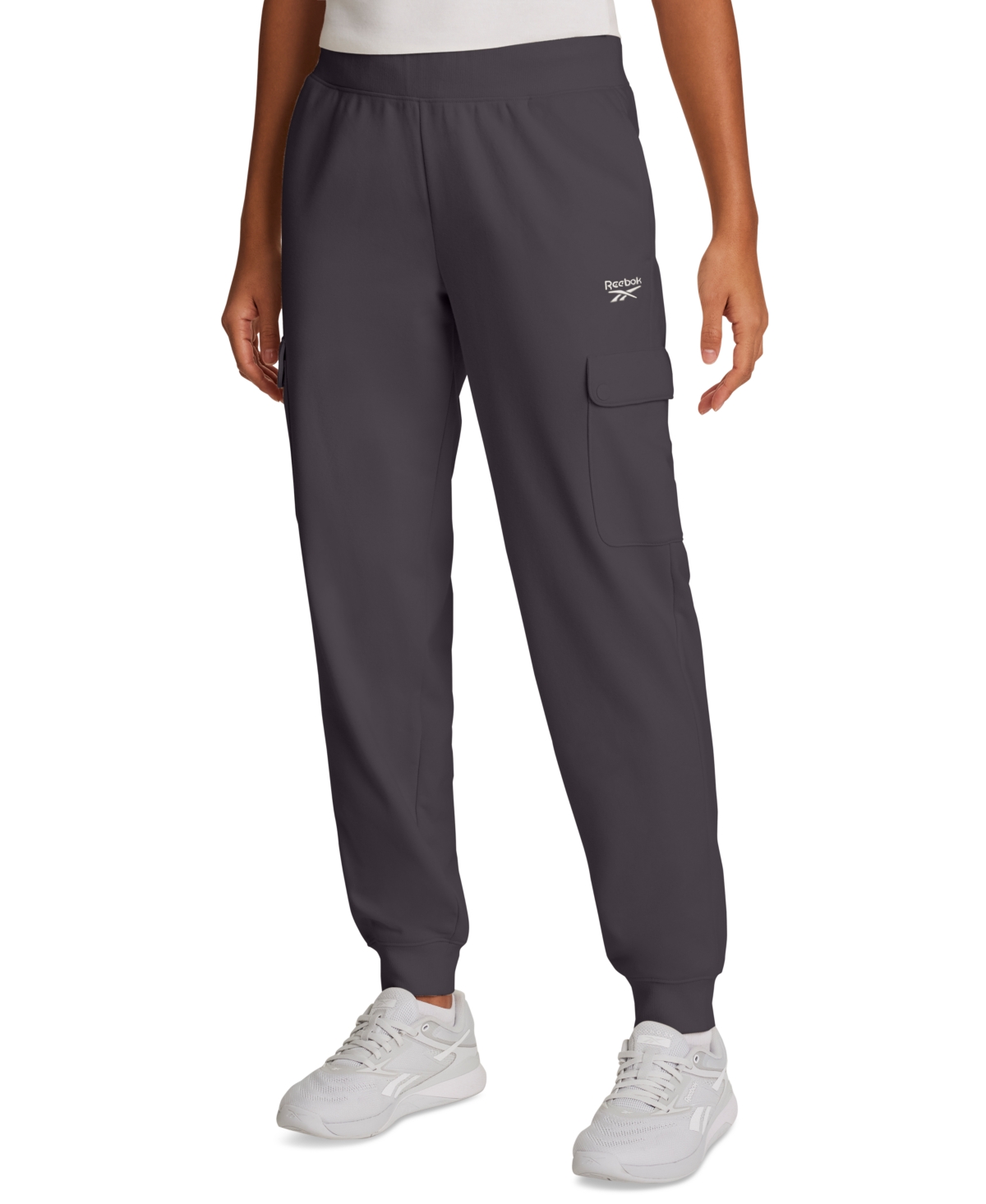 Click here for Reebok Womens Dual Entry Cargo Jogger Pants - Gray prices