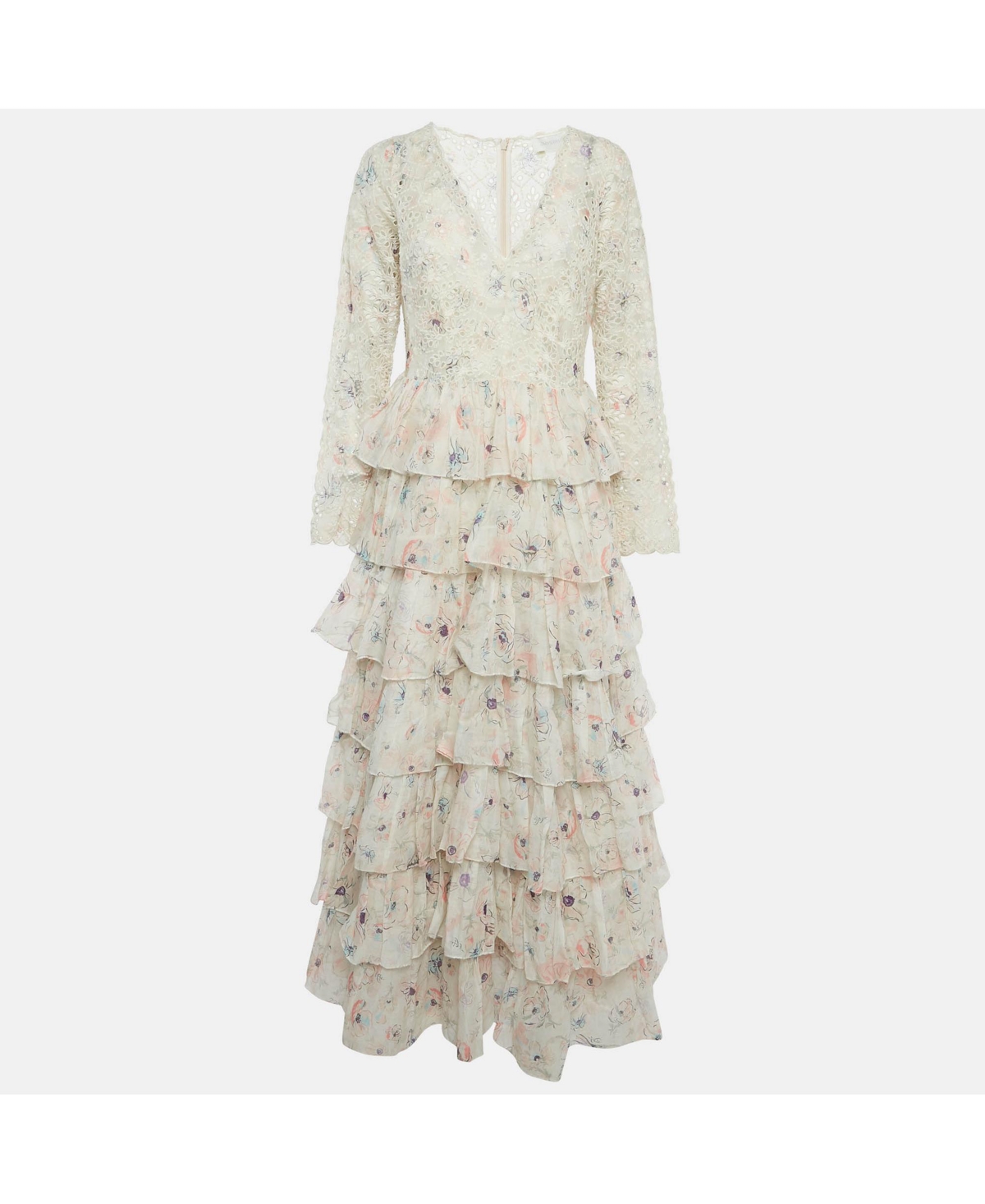 Click here for Pre-Owned Zimmermann Womens White Floral Print Bro... prices