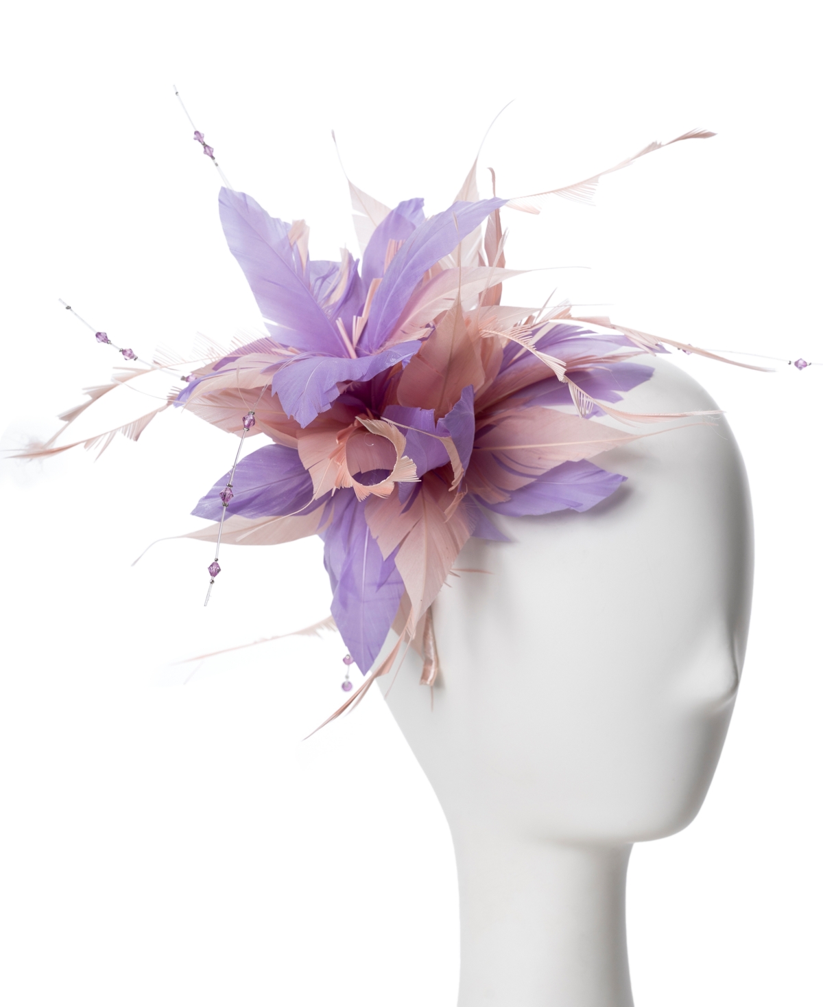 Click here for August Hats Two-Tone Fascinator Hat - Lilac prices