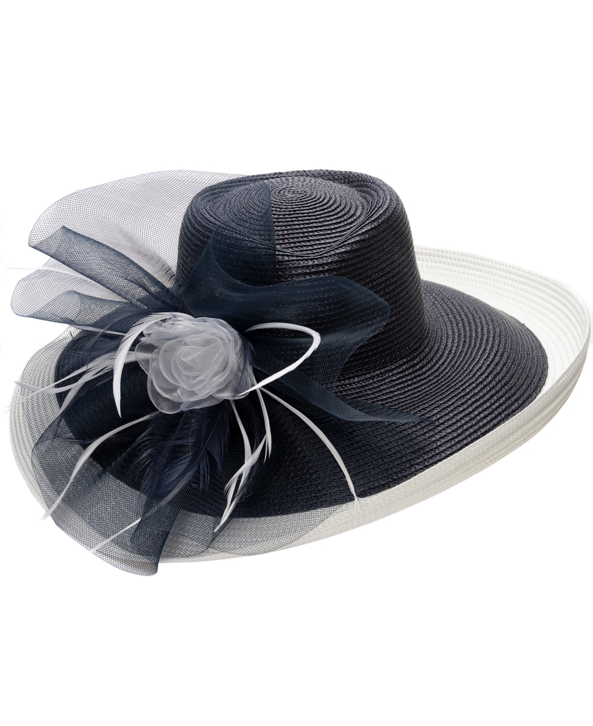 Click here for August Hats Spectator Romantic Profile Hat - Navy prices