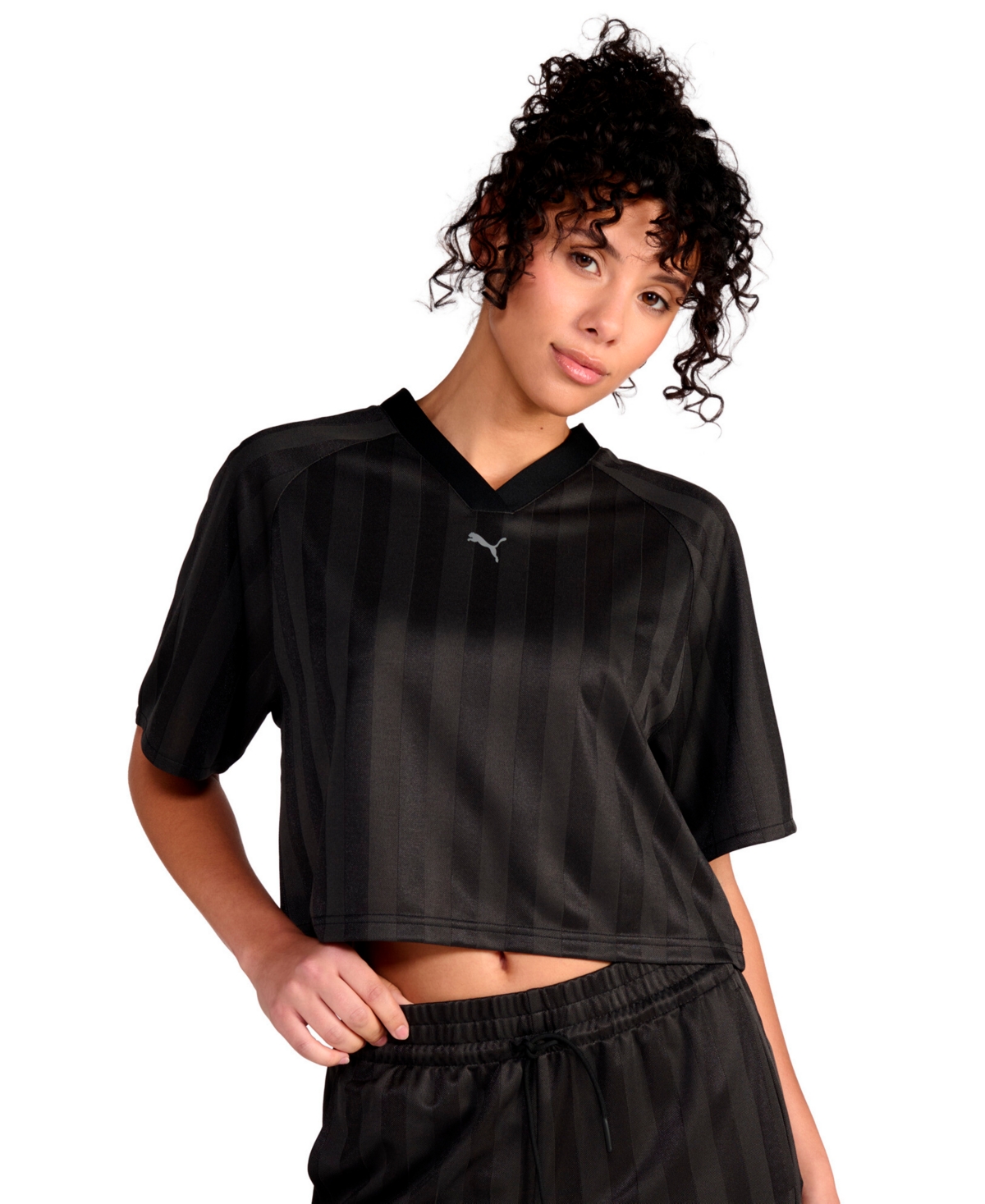Click here for Puma Womens Relaxed Fit Jersey Top - Puma Black prices