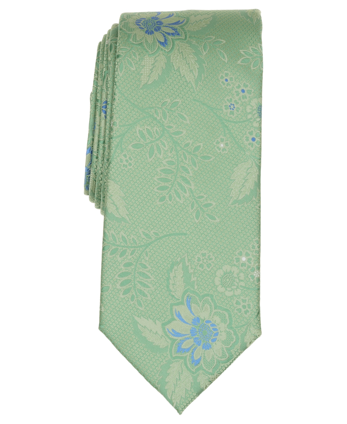 Click here for Perry Ellis Mens Basham Floral Tie - Green prices