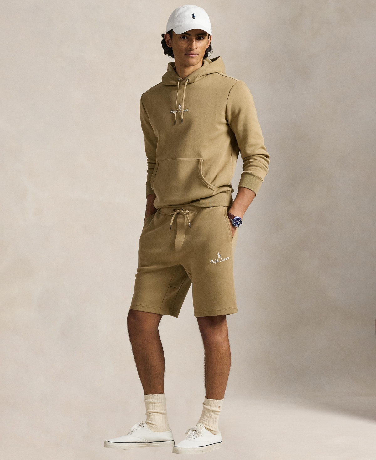 Click here for Polo Ralph Lauren Mens Double-Knit Shorts - Desert... prices