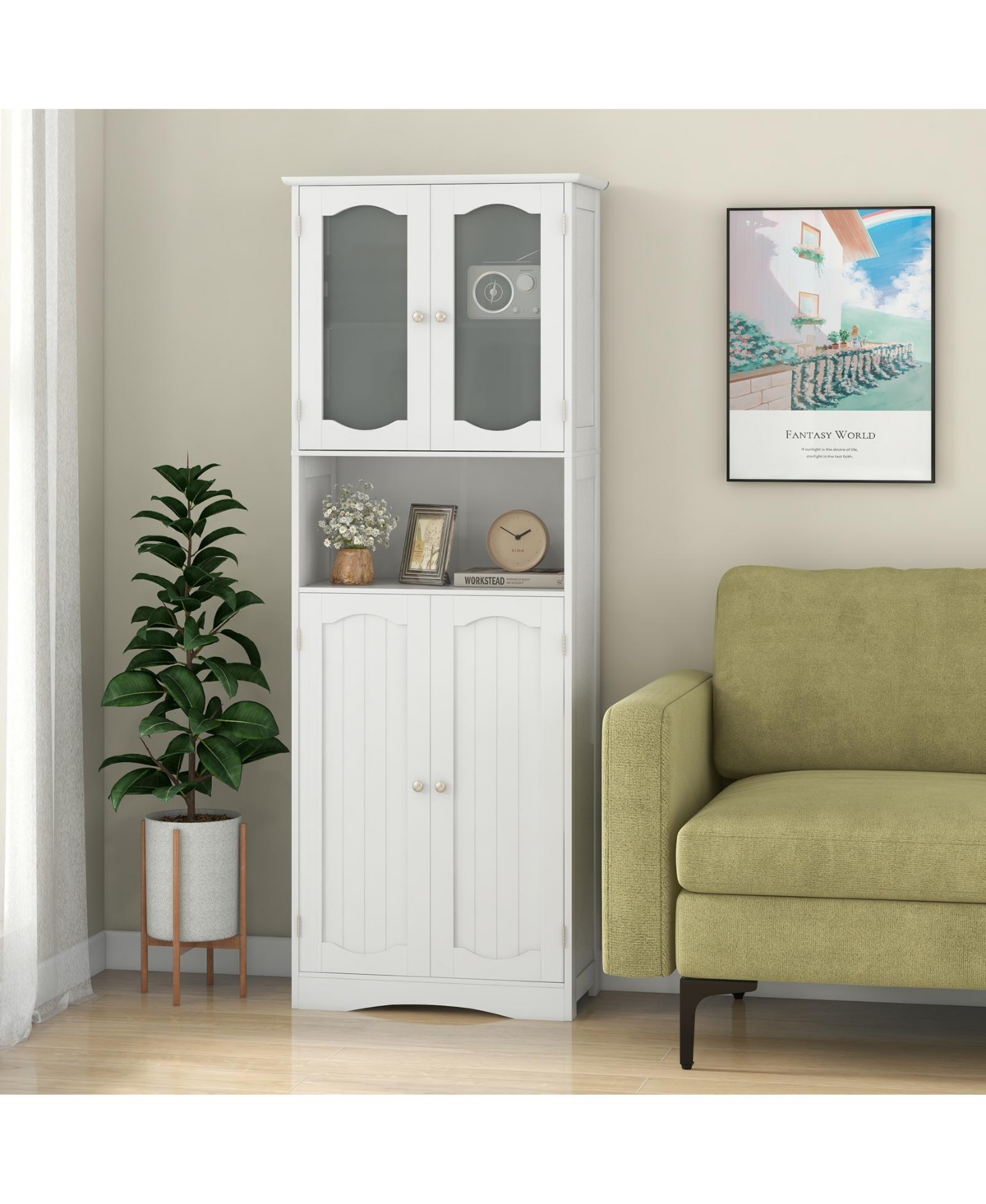 Click here for sumyeg 64.5 Inch Tall Bathroom Storage Cabinet wit... prices