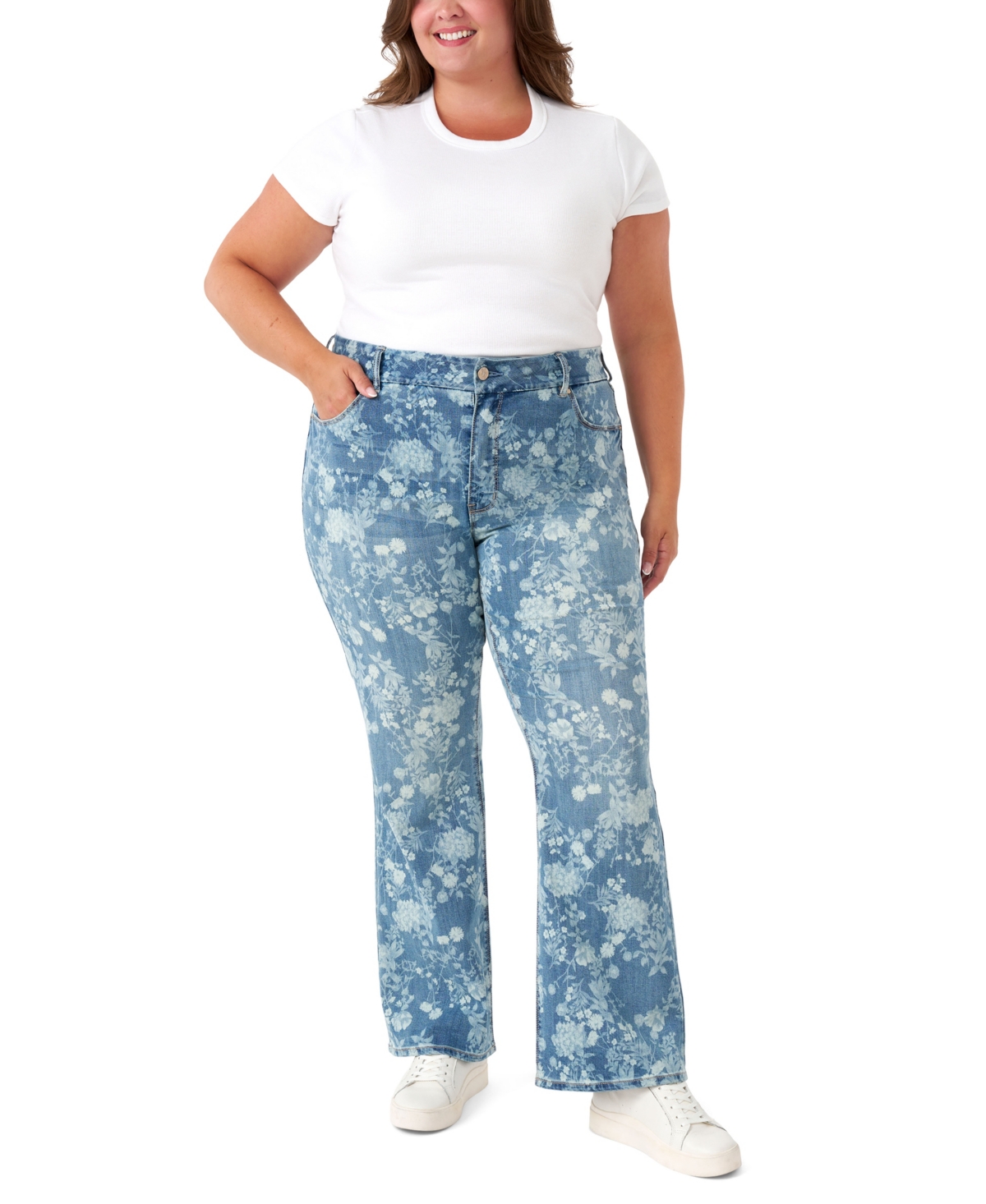 Click here for Seven7 Plus Size Tummyless Bootcut Jeans - Pathway... prices