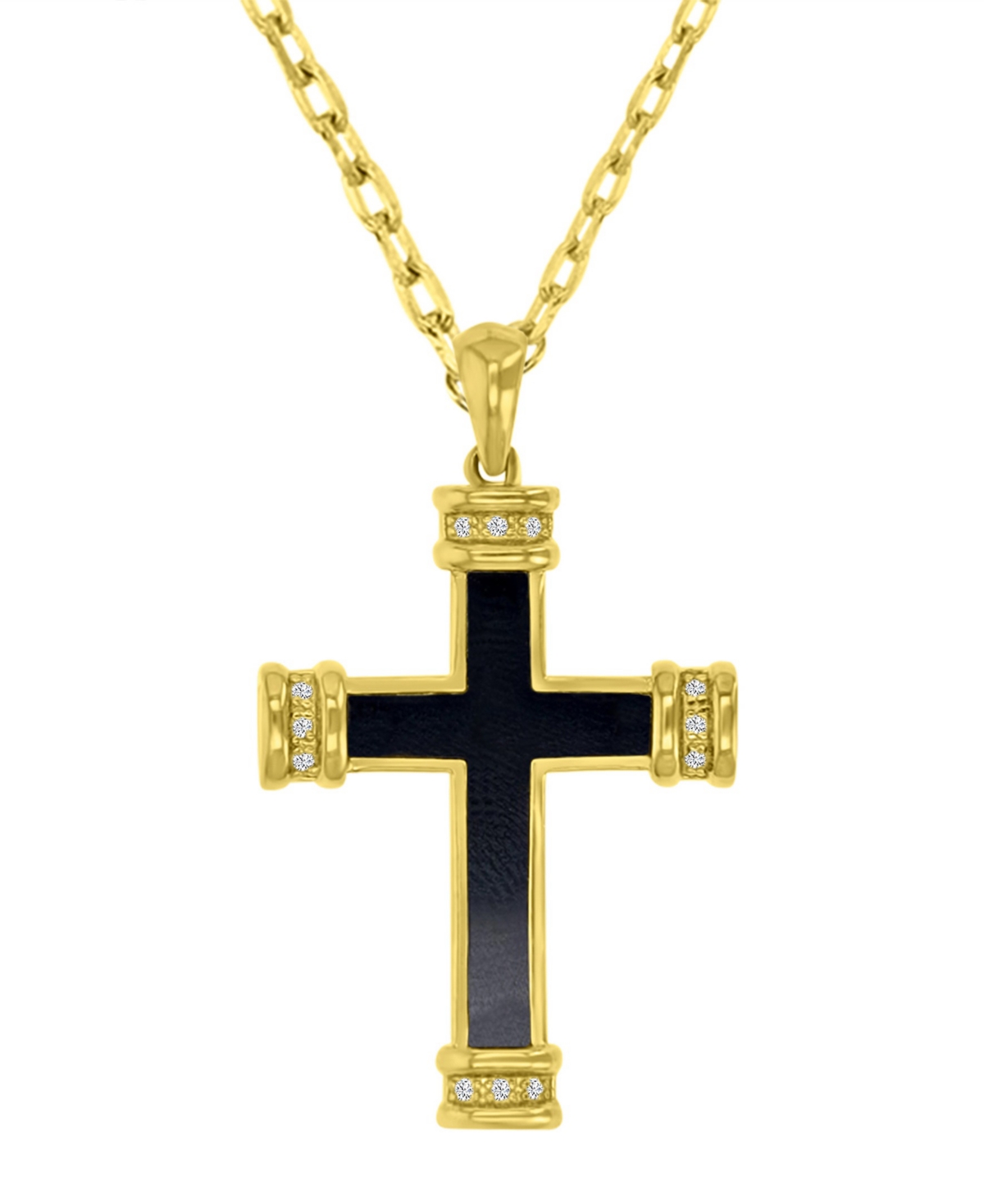 Click here for Macys Onyx and Diamond (0.036 ct. t.w.) Cross Neck... prices