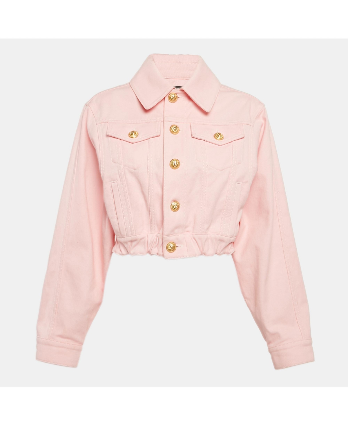 Click here for Pre-Owned Balmain Womens Pink Denim Buttoned Detai... prices