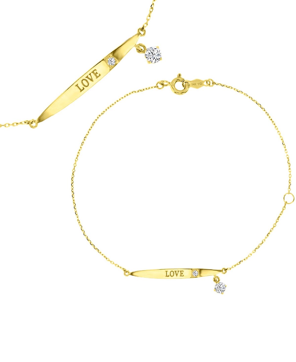 Click here for Macys Love Id Cubic Zirconia (0.203 ct. t.w.) Brac... prices