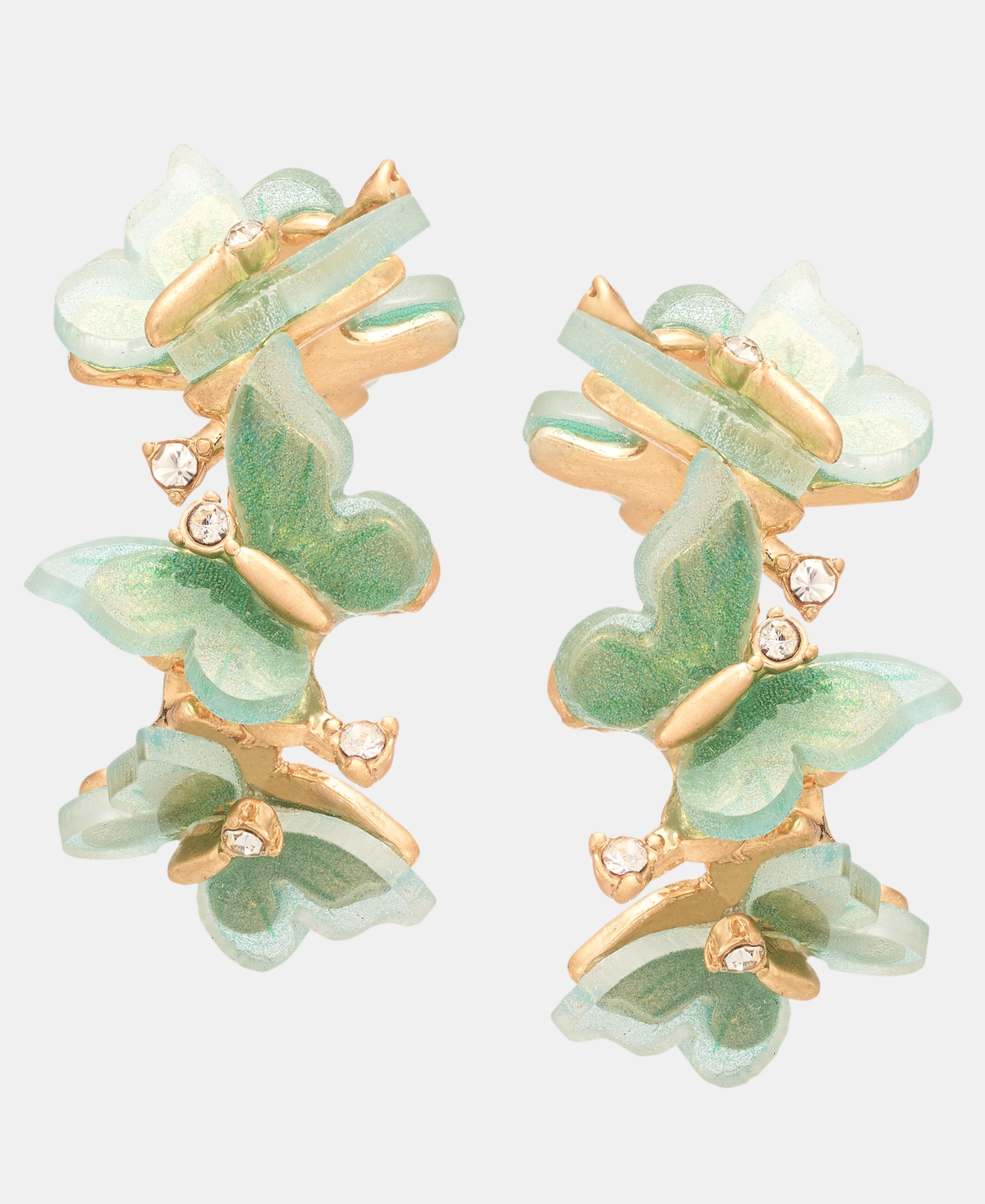 Click here for lonna & lilly Colored Butterfly Hoop Earrings - Gr... prices
