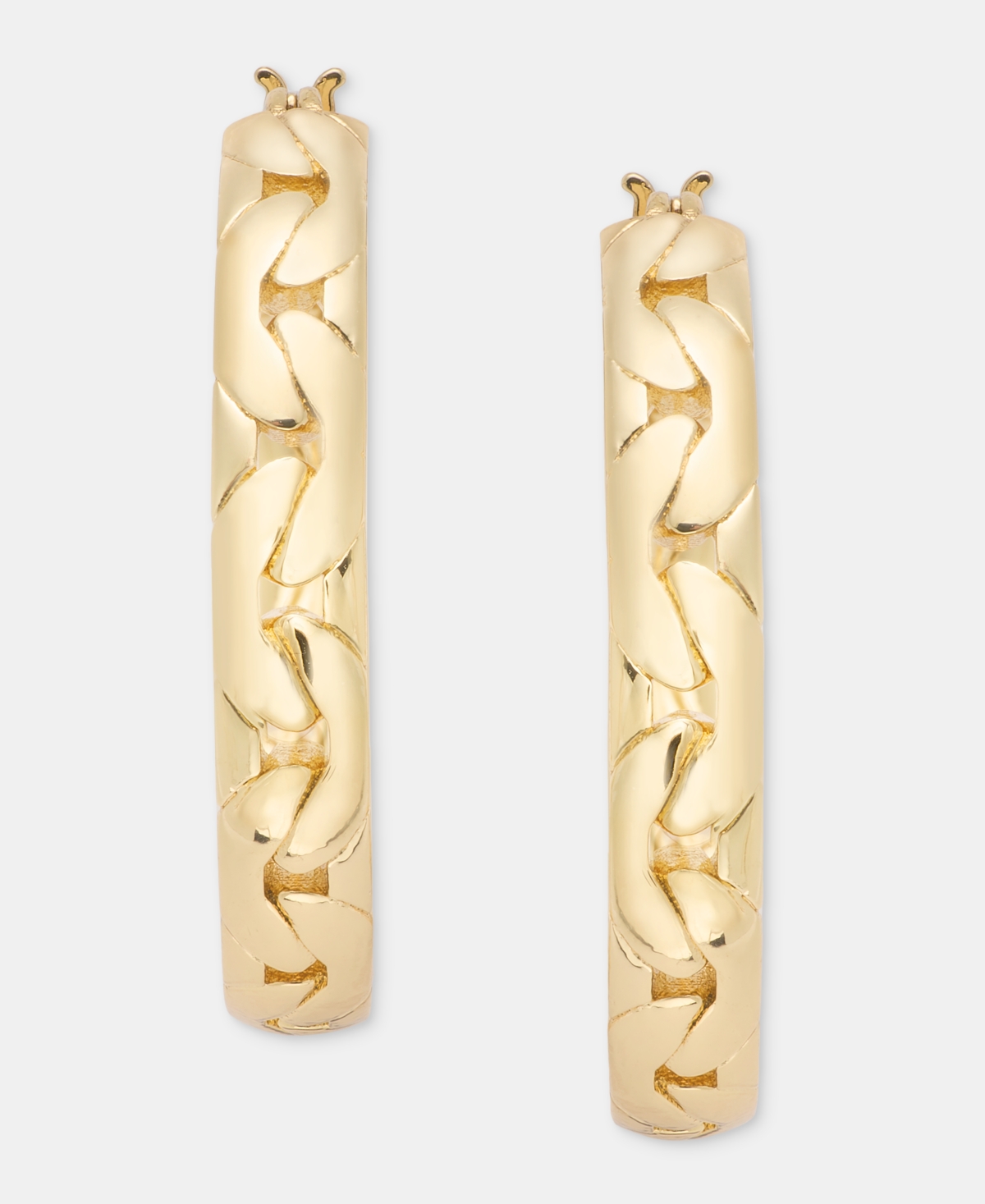 Click here for Dkny Chain Open Dynamic Hoop Earrings - Gold prices