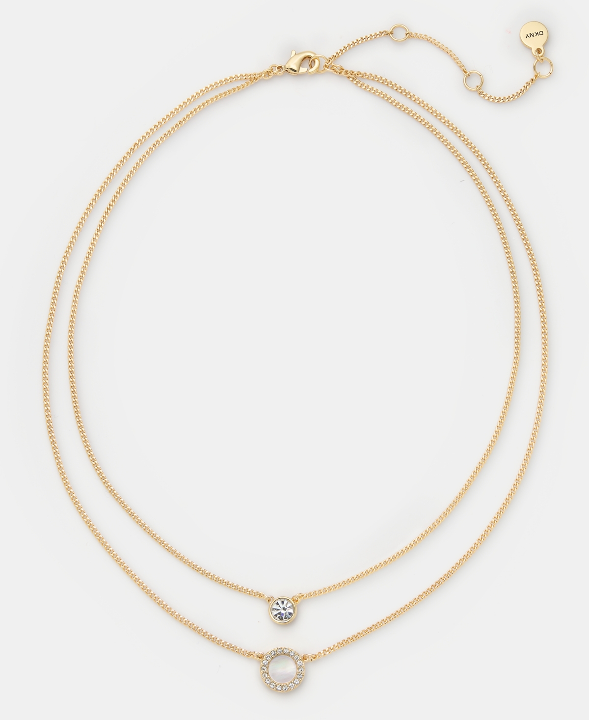 Click here for Dkny Mother of Pearl Inlay Double Row Necklace - W... prices