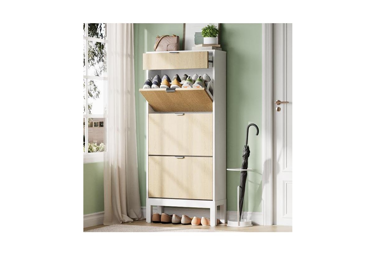 Click here for gaomon Shoe Storage Cabinet with 3 Flip Drawers  F... prices