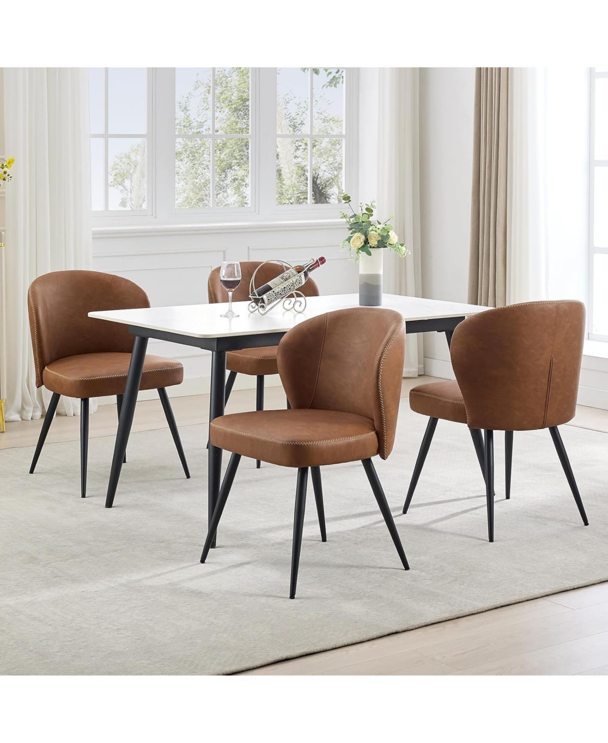 Click here for Gaomon Kitchen Table Set of 2 Modern Brown Leather... prices