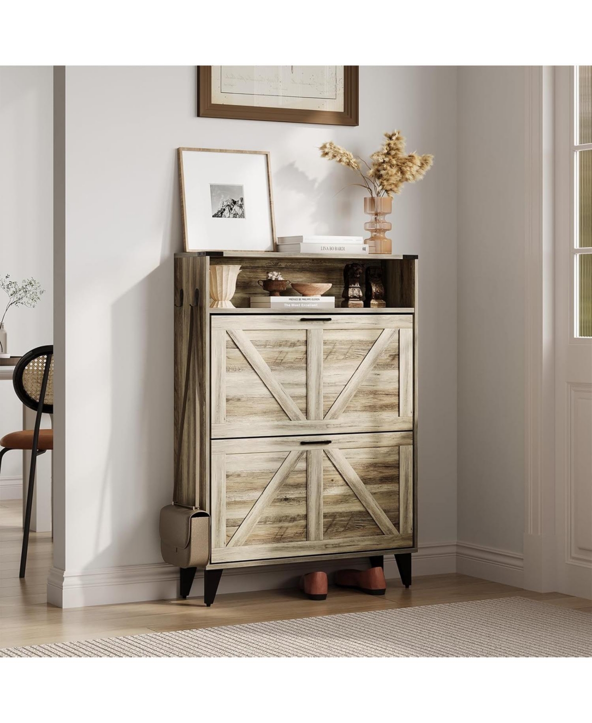 Click here for gaomon Freestanding Shoe Cabinet  2 Flip Drawers F... prices