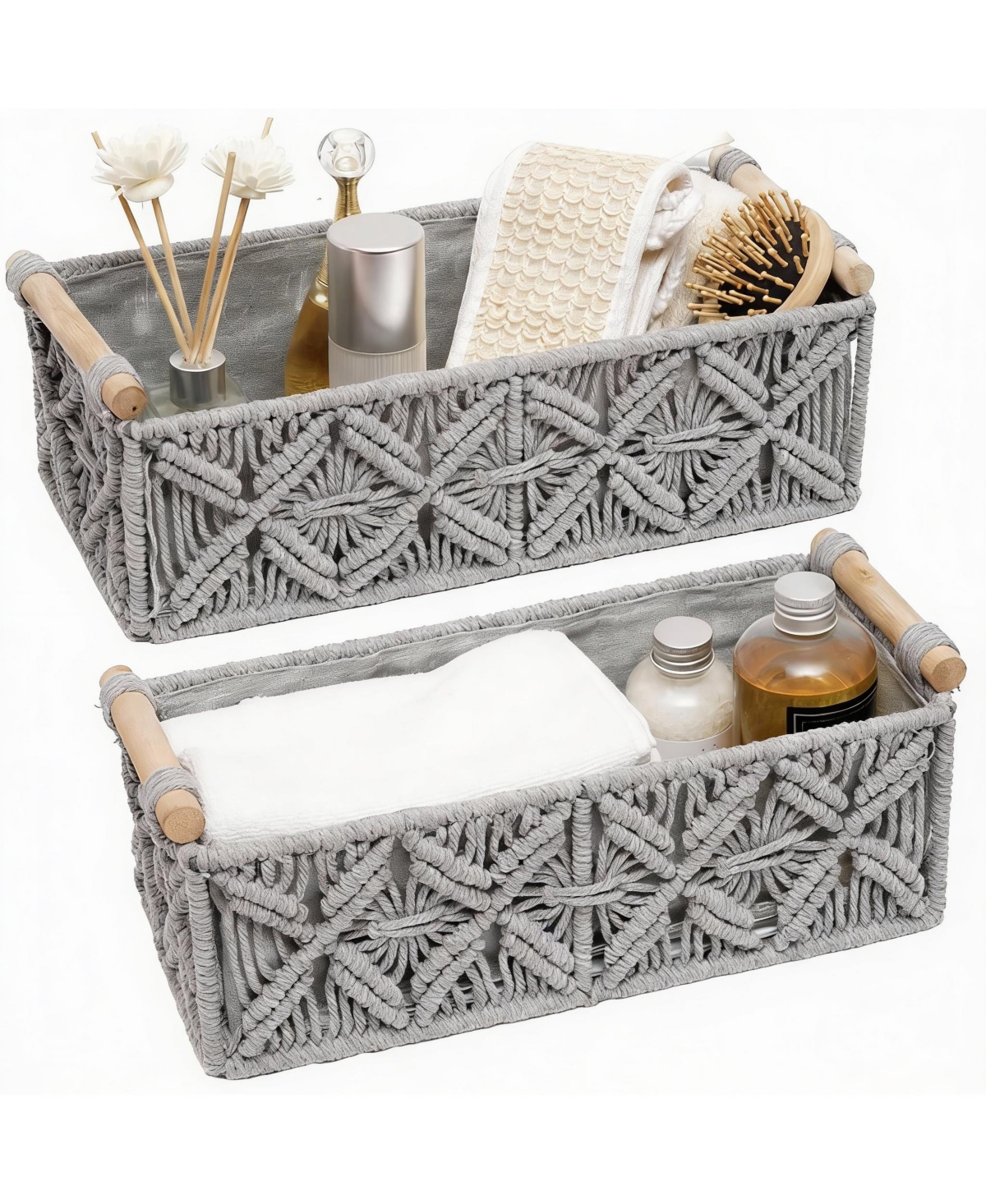 Click here for Yigii Handmade Cotton Rope Storage Baskets - Multi... prices