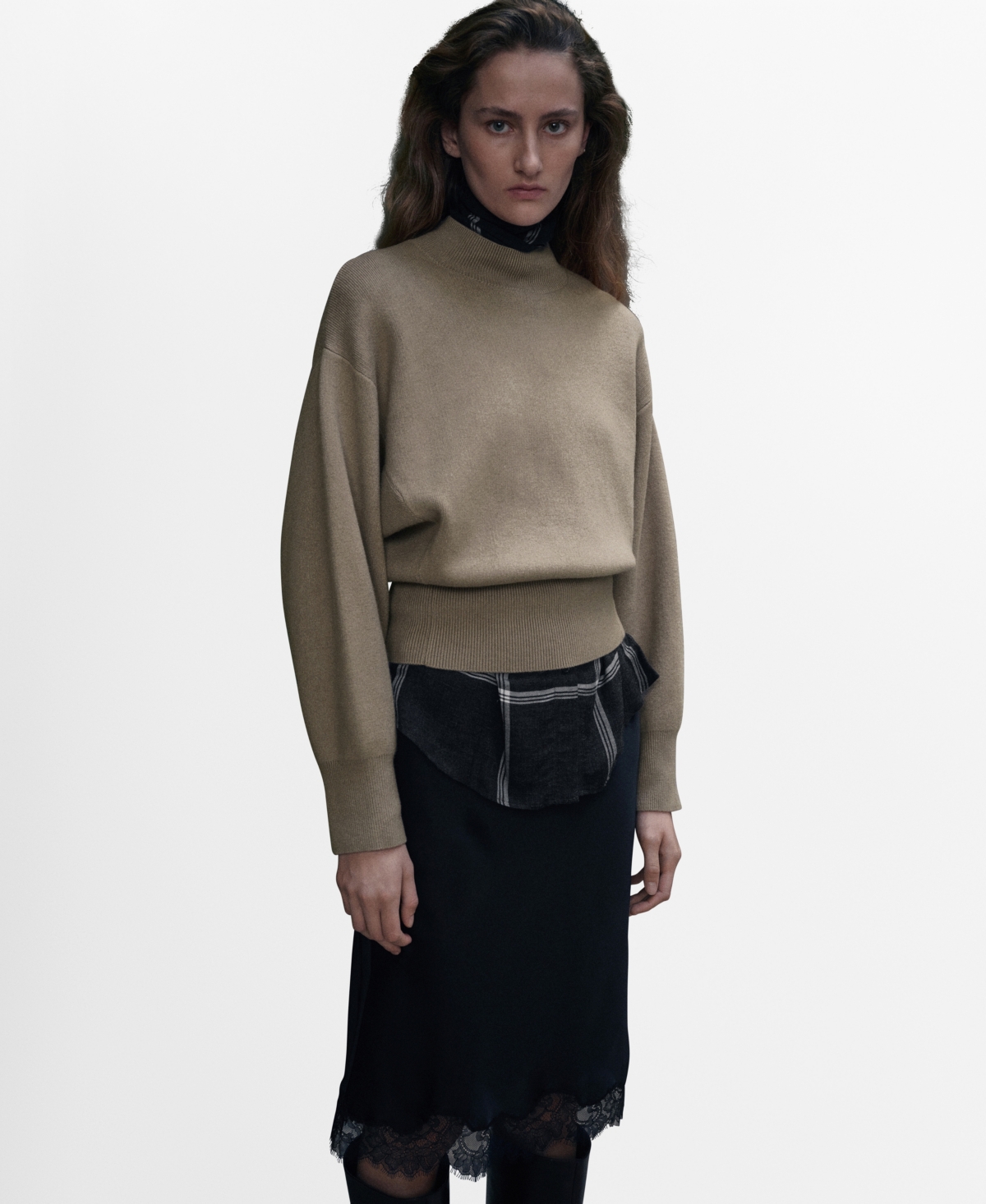 Click here for Mango Womens Oversized Perkins-Neck Sweater - Ligh... prices