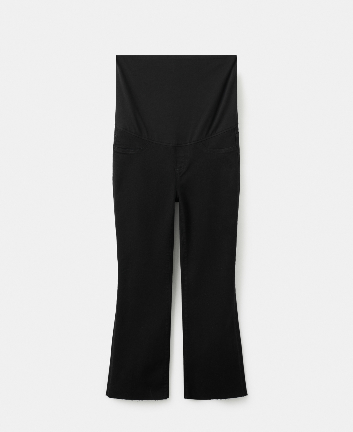 Click here for Mango Womens Maternity Flared Cropped Jeans - Blac... prices