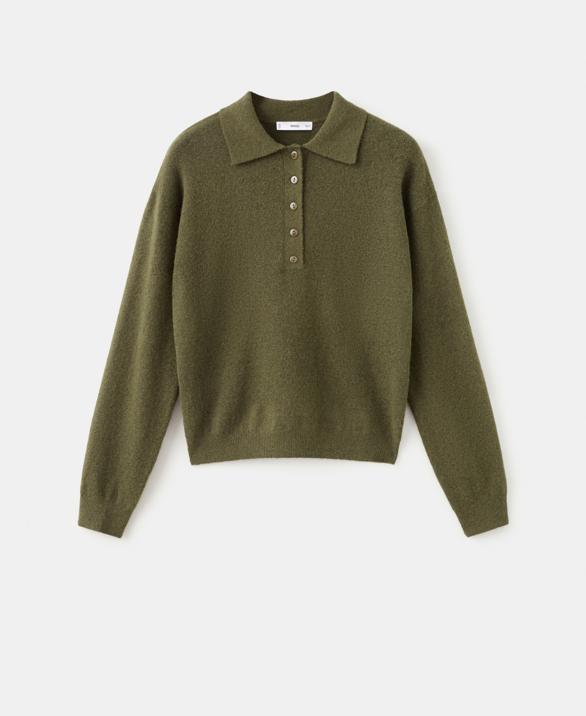 Click here for Mango Womens Long-Sleeved Polo-Neck Sweater - Khak... prices