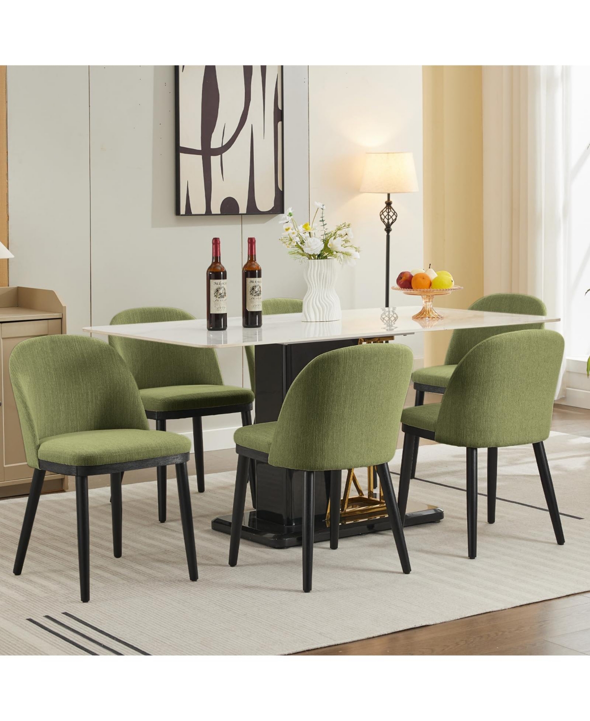 Click here for gaomon Modern Wooden Dining Chairs Set  Fabric Uph... prices